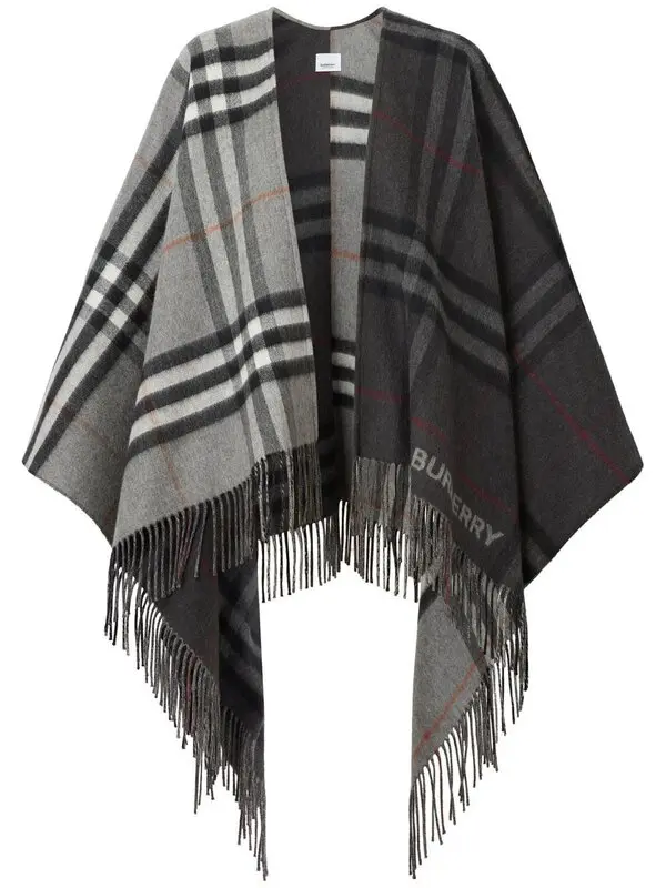 Burberry Check Cape - Grey