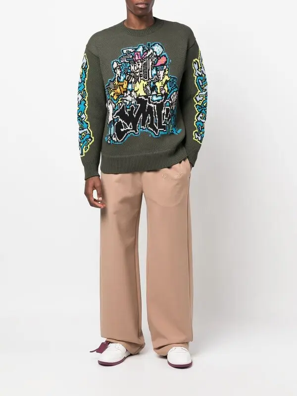Off-White Intarsia-knit Long-sleeve Jumper