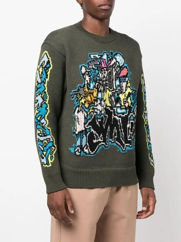 Off-White Intarsia-knit Long-sleeve Jumper