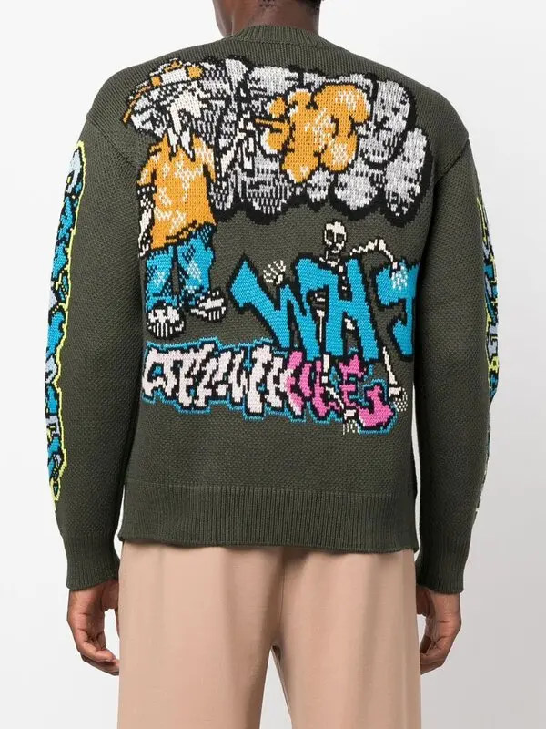 Off-White Intarsia-knit Long-sleeve Jumper