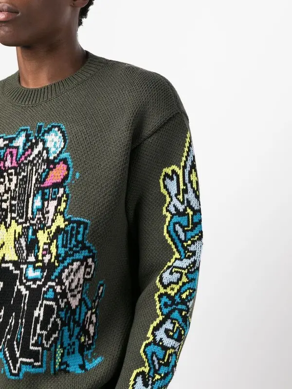 Off-White Intarsia-knit Long-sleeve Jumper
