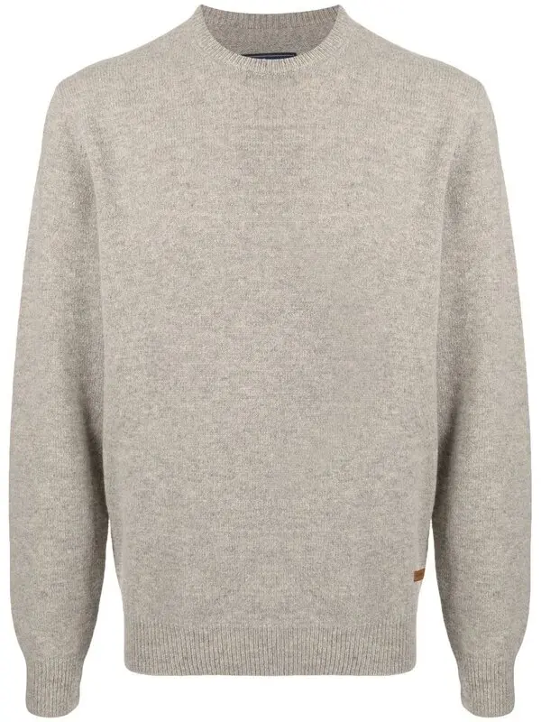 Barbour Essential Patch Crewneck Jumper - Brown