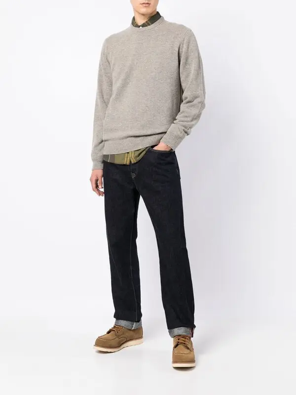 Barbour Essential Patch Crewneck Jumper - Brown
