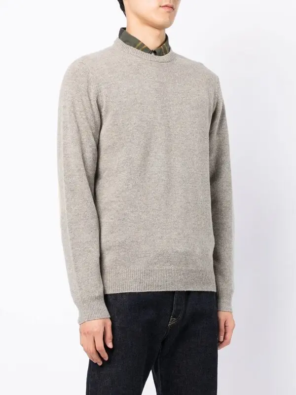 Barbour Essential Patch Crewneck Jumper - Brown