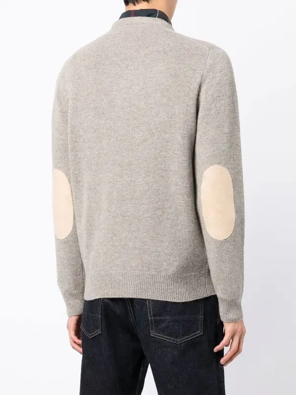 Barbour Essential Patch Crewneck Jumper - Brown