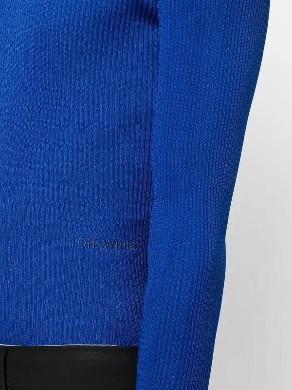 Off-White Long-sleeve Top - Blue