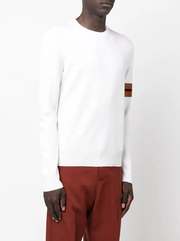 Zegna Side Stripe Detail Sweater - White