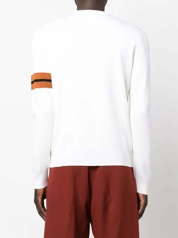 Zegna Side Stripe Detail Sweater - White