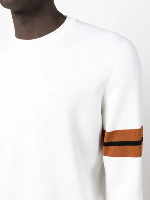 Zegna Side Stripe Detail Sweater - White