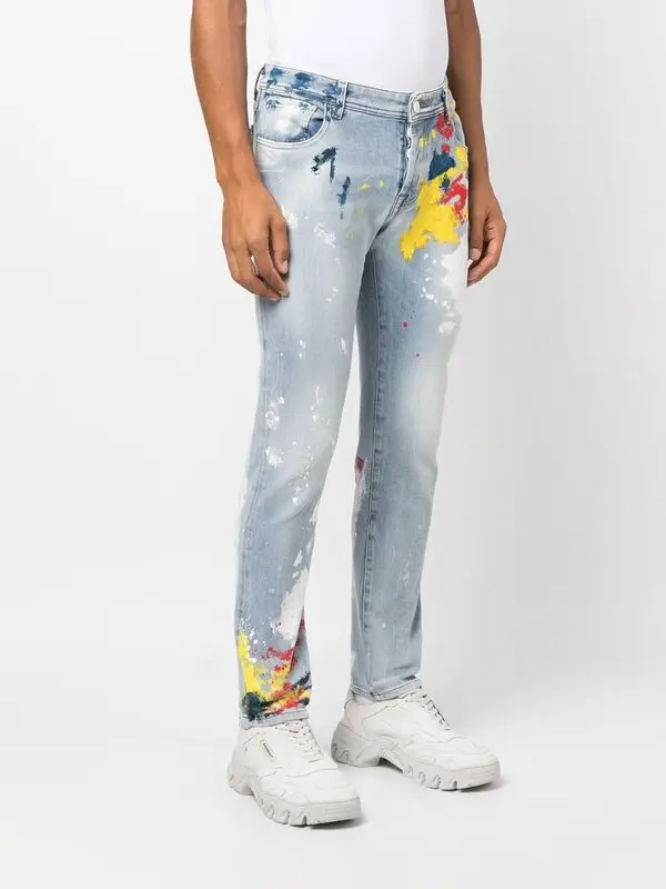 Philipp Plein Paint-splatter Print Jeans