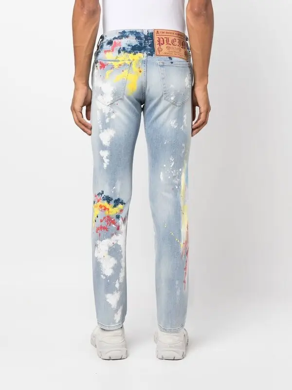 Philipp Plein Paint-splatter Print Jeans