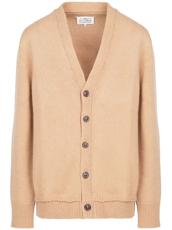 MAISON MARGIELA V-neck Elbow-patch Cardigan - Neutrals