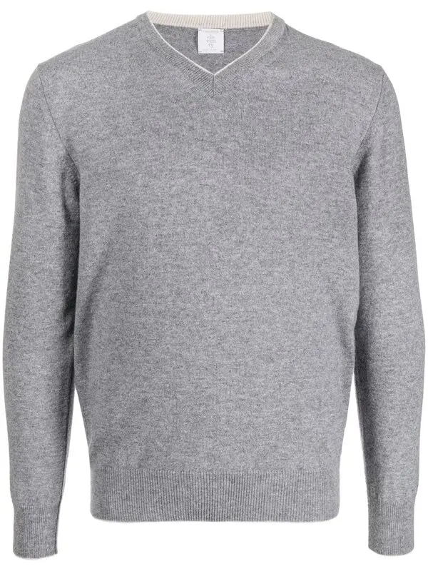 Eleventy V-neck Cashmere Jumper - Grey