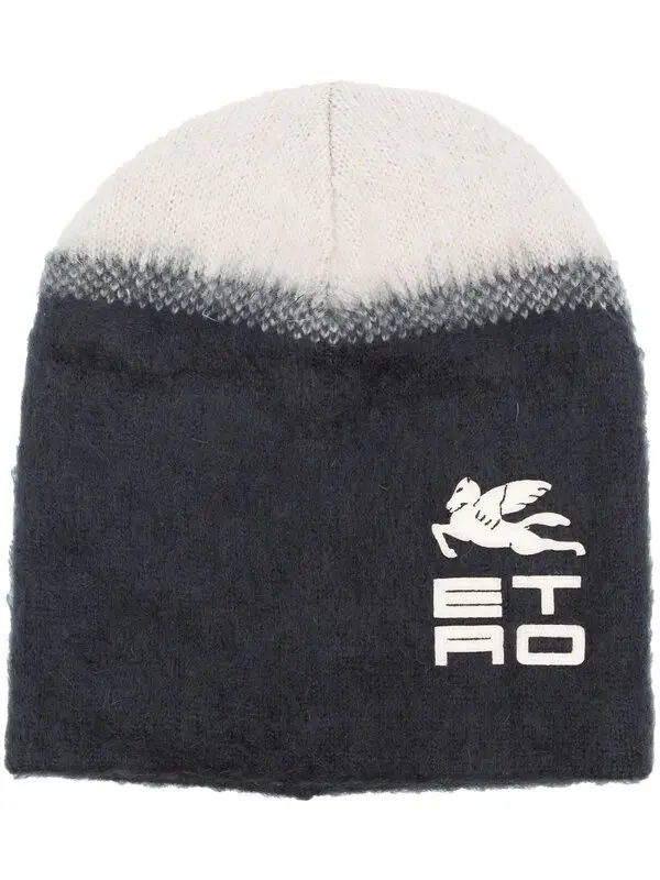 Etro Logo-print Virgin Wool Hat - Blue