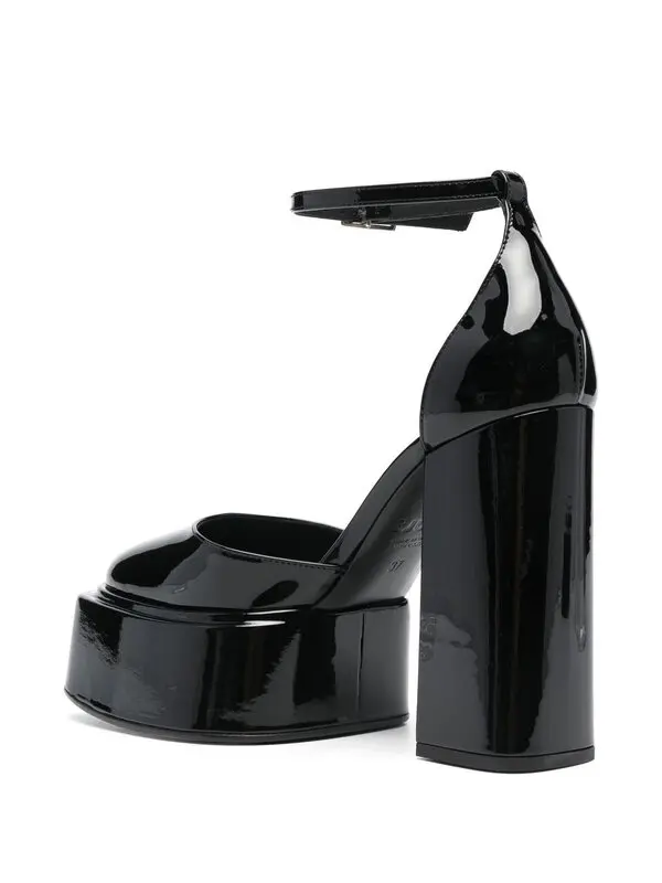 3JUIN 115mm Platform Leather Pumps - Black