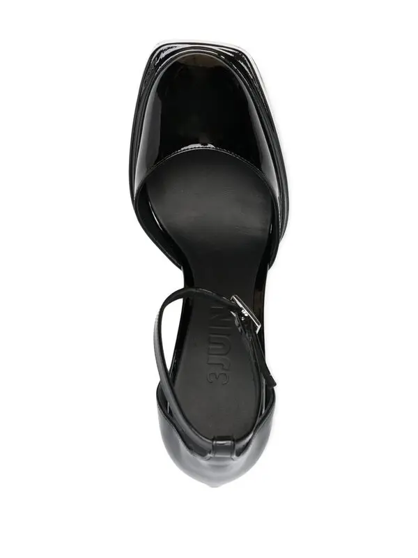 3JUIN 115mm Platform Leather Pumps - Black