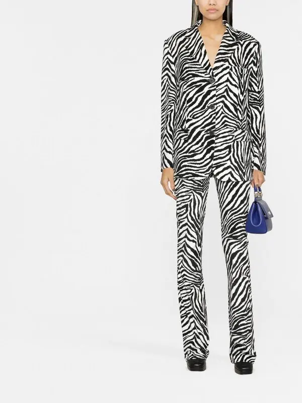 Alessandra Rich Zebra-print Single-breasted Blazer