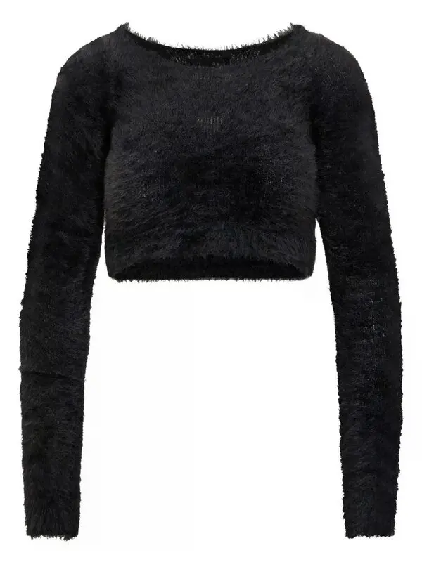 AMBUSH Long-sleeve Cropped Sweater - Black