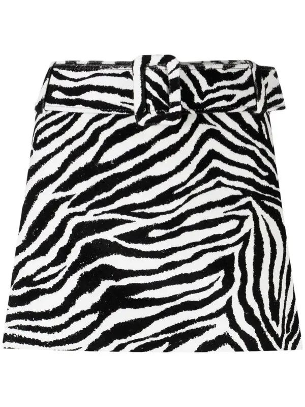 Alessandra Rich Zebra-print Mini Skirt - Black