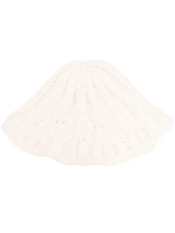 MAISON MARGIELA Ribbed Knit Bucket Hat - Neutrals