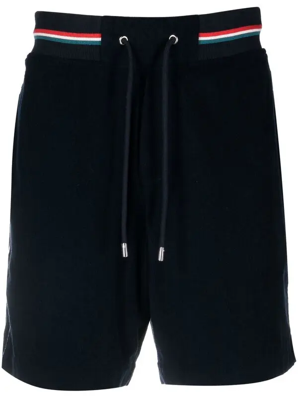 Orlebar Brown Navy Cotton Towelling Drawstring Shorts - Blue