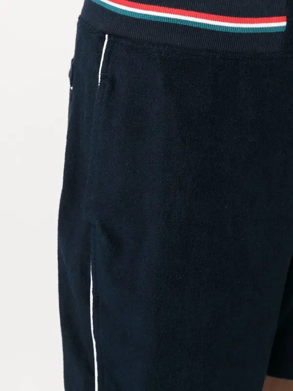 Orlebar Brown Navy Cotton Towelling Drawstring Shorts - Blue