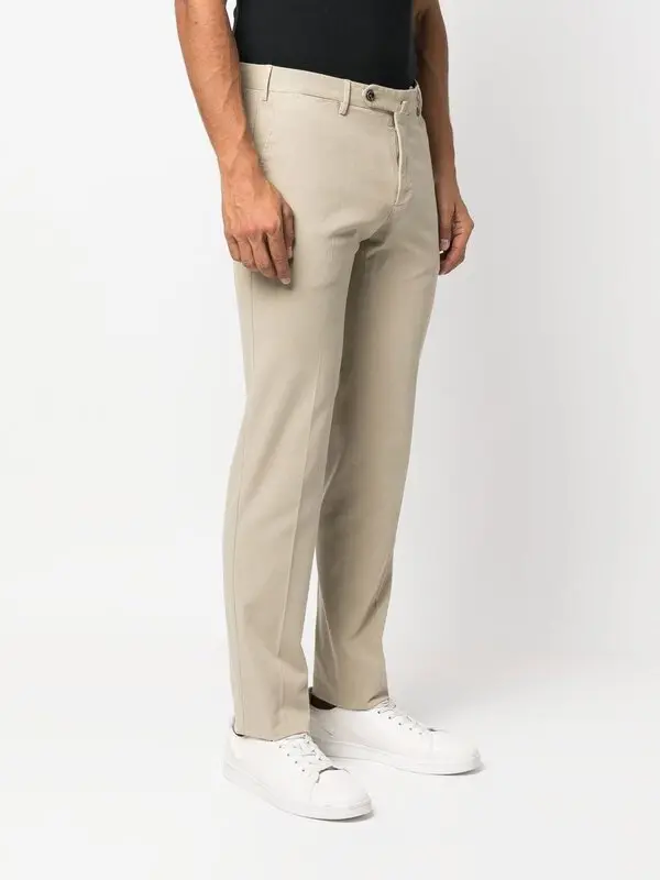 PT TORINO Mid-rise Tapered Chinos - Neutrals