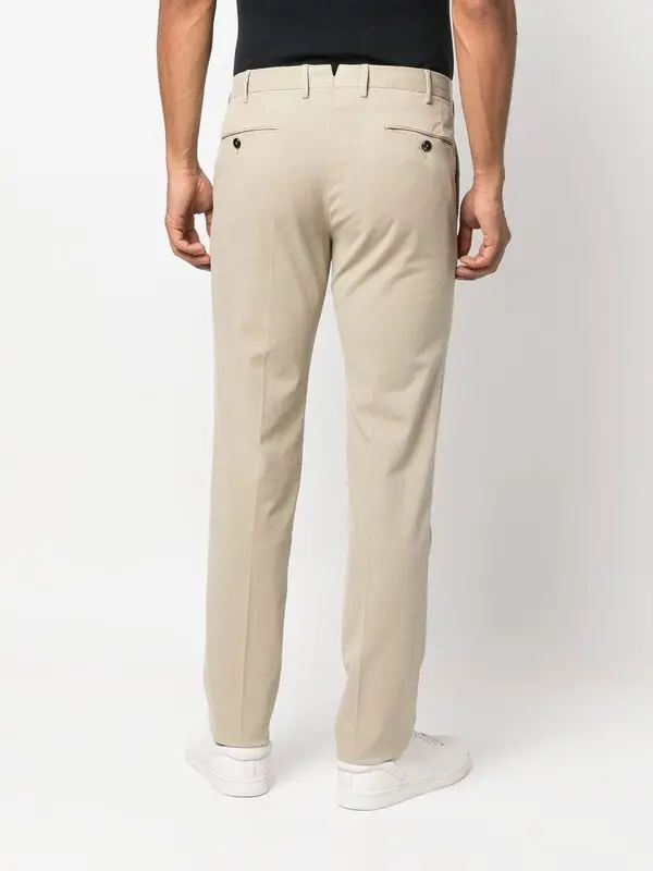 PT TORINO Mid-rise Tapered Chinos - Neutrals