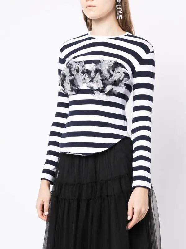 PUSHBUTTON Ruffle Striped Top