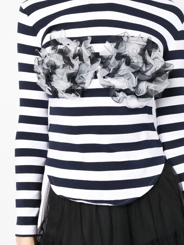 PUSHBUTTON Ruffle Striped Top