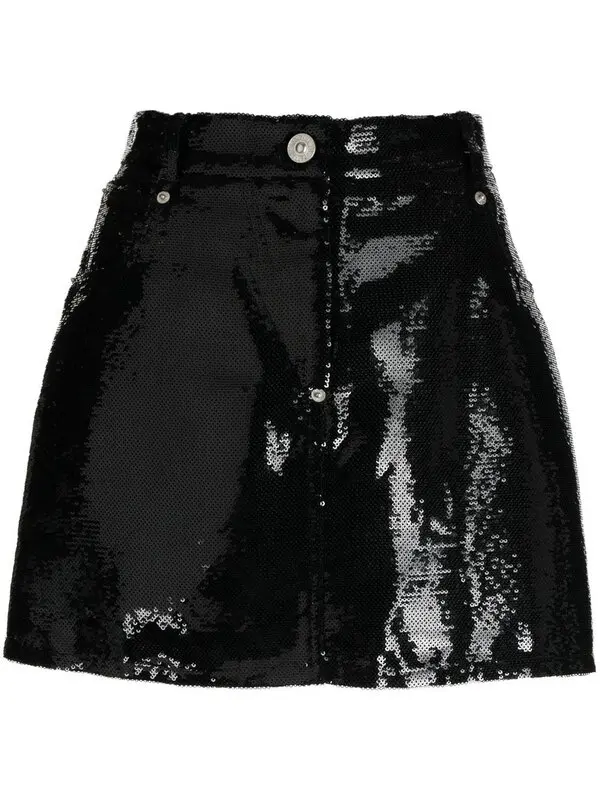 PUSHBUTTON Patent-finish Mini Skirt