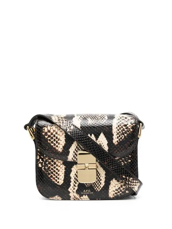 A.p.c. Small Grace Python Print Crossbody Bag