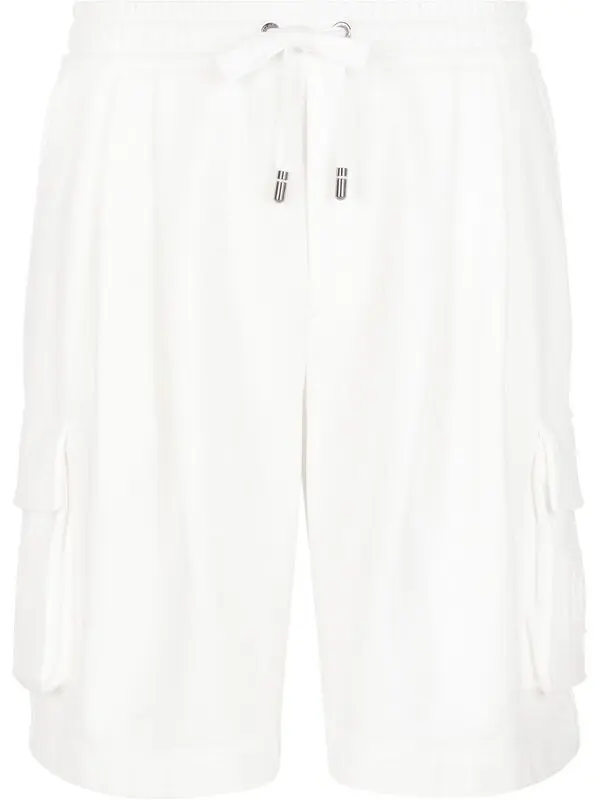 Dolce & Gabbana Logo-embossed Jersey Shorts - White