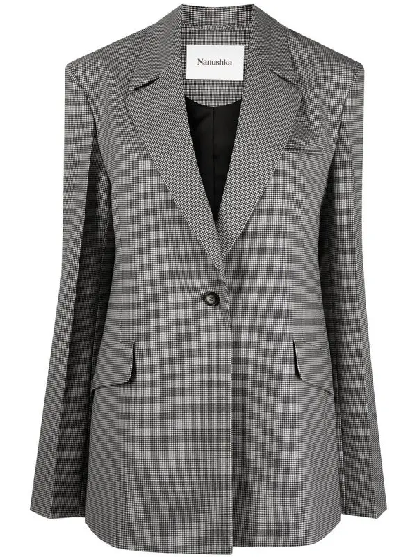 Nanushka Puppytooth Oversized Blazer - Black