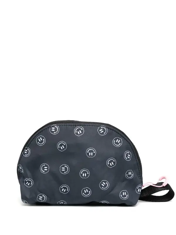GANNI Smiley-print Makeup Bag