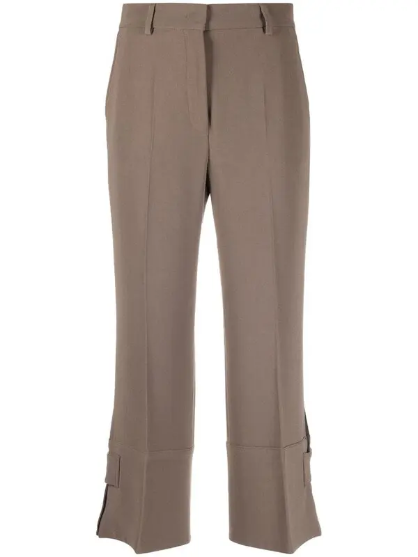 Alberto Biani Tailored Cropped Trousers - Brown