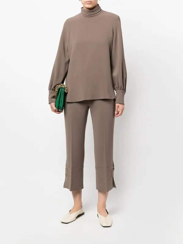 Alberto Biani Tailored Cropped Trousers - Brown