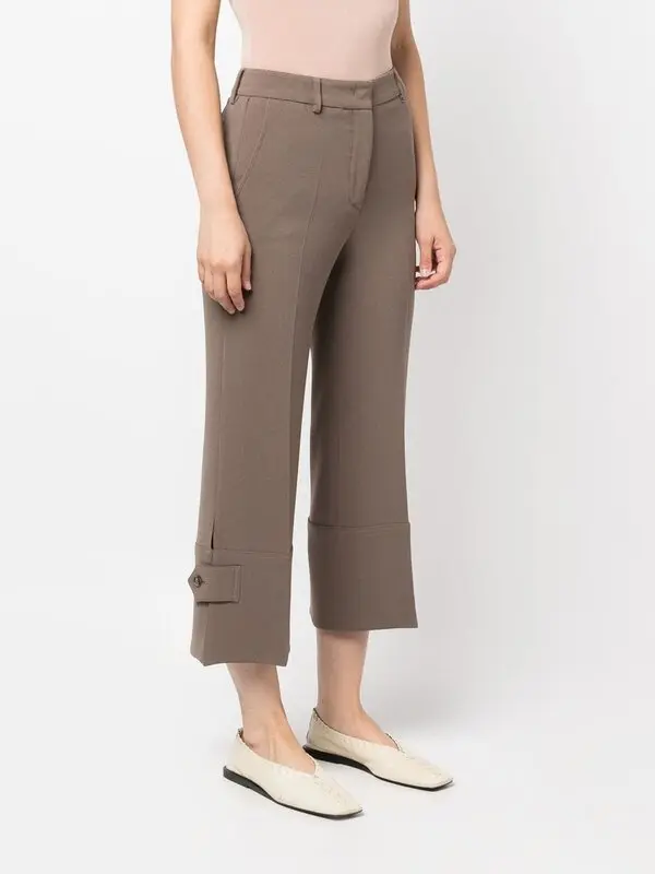 Alberto Biani Tailored Cropped Trousers - Brown