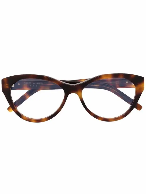 Saint Laurent Tortoiseshell Cat-eye Frame Glasses - Brown