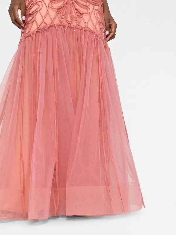 Alberta Ferretti Crystal-embellished Silk Blend Gown