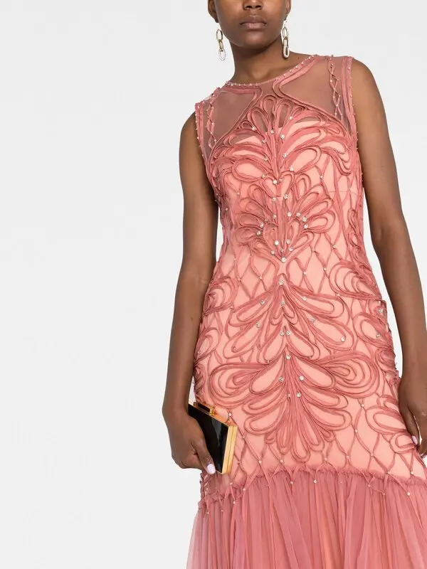 Alberta Ferretti Crystal-embellished Silk Blend Gown