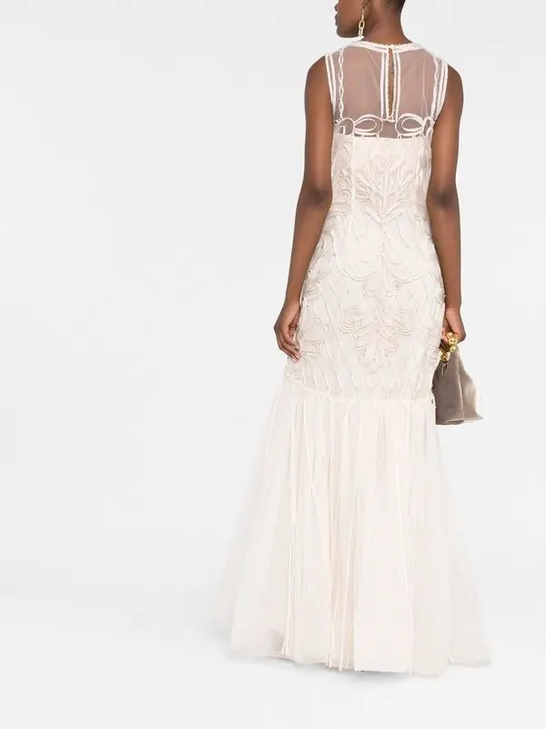 Alberta Ferretti Sheer-panel Evening Gown