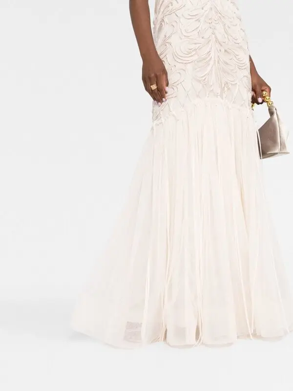 Alberta Ferretti Sheer-panel Evening Gown
