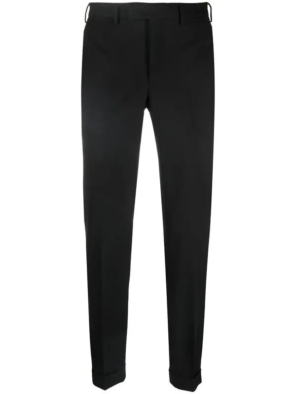 PT TORINO Straight-leg Tailored Trousers - Black
