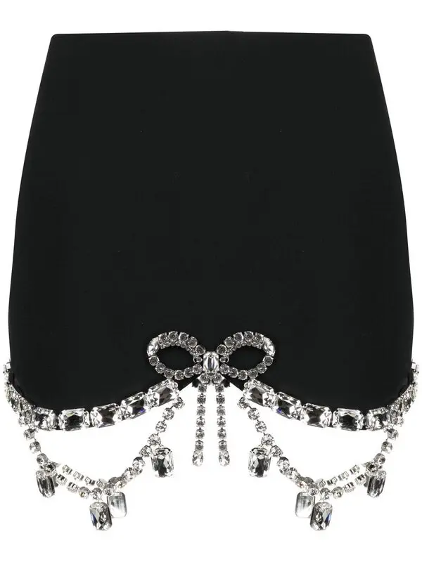 AREA Crystal-embellished Mini Skirt - Black