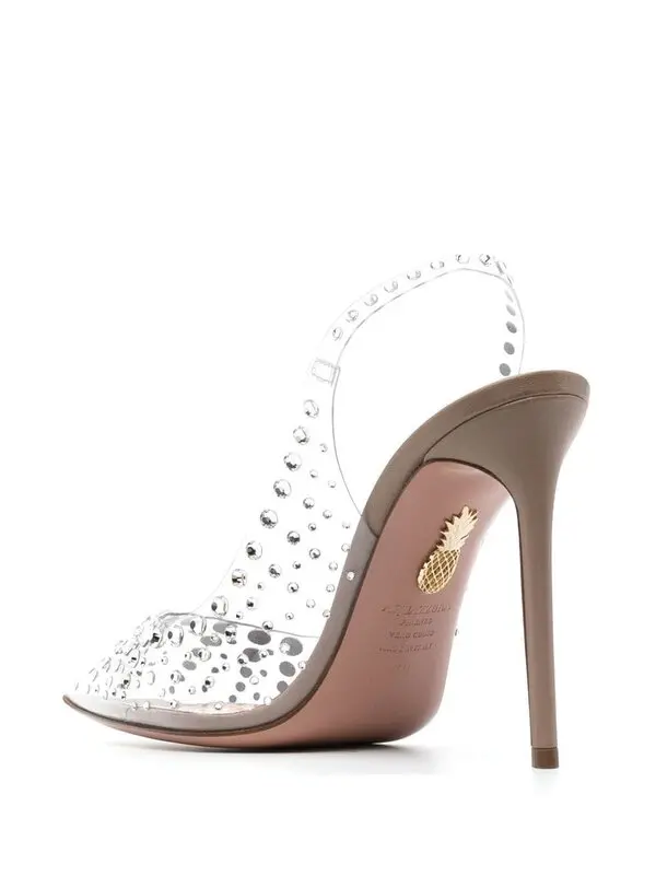 AQUAZZURA Starburst 105mm Pointed-toe Pumps - Neutrals