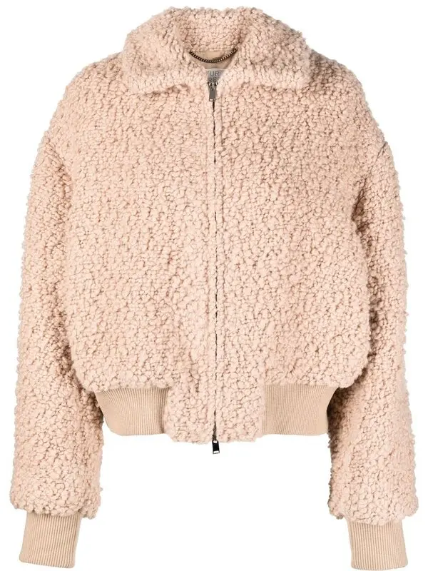 Stella McCartney Softly Textured Cropped Bomber Jacket