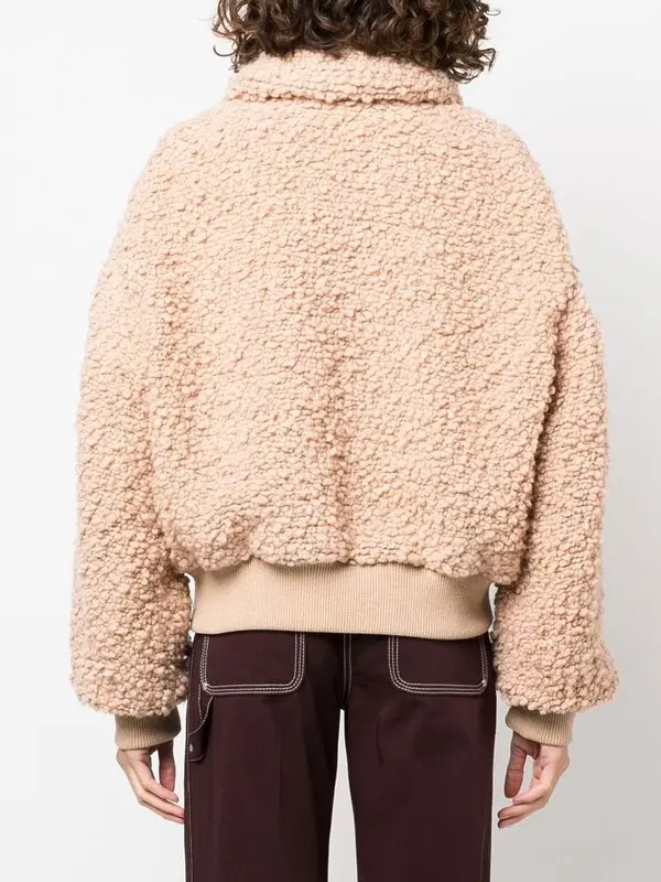 Stella McCartney Softly Textured Cropped Bomber Jacket