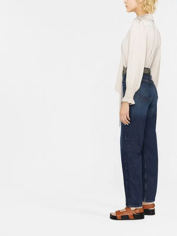 FRAME High-waisted Straight-leg Jeans - Blue