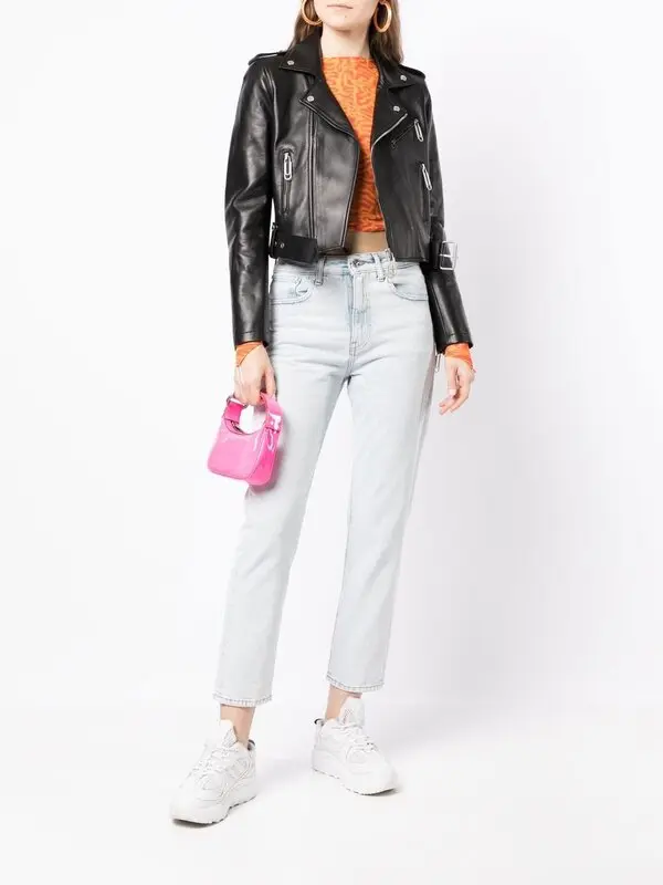 Off-White Cropped Straight-leg Jeans